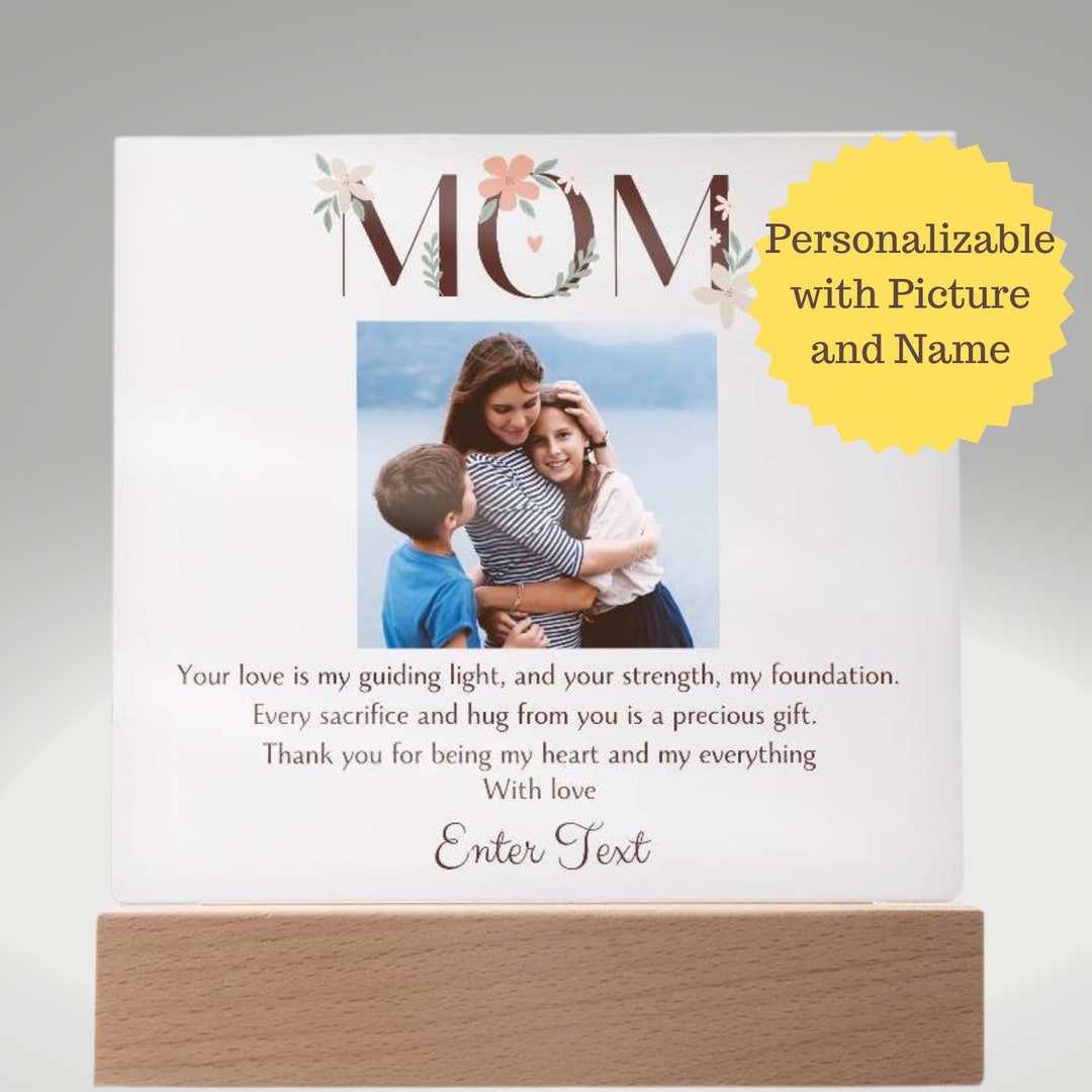 Personalized Picture And name Mom Square Acrylic Plaque, Personalized ...