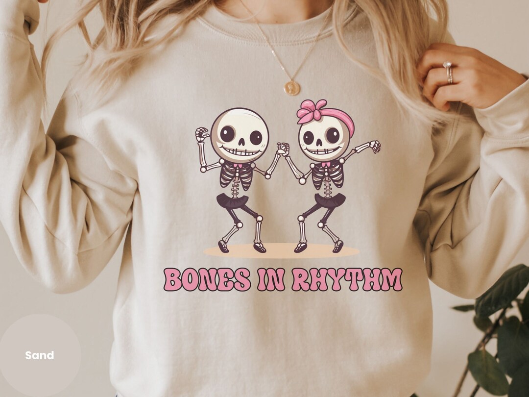 Halloween Skeleton Sweatshirt, Bones in Rhythm Sweatshirt, Spirit ...