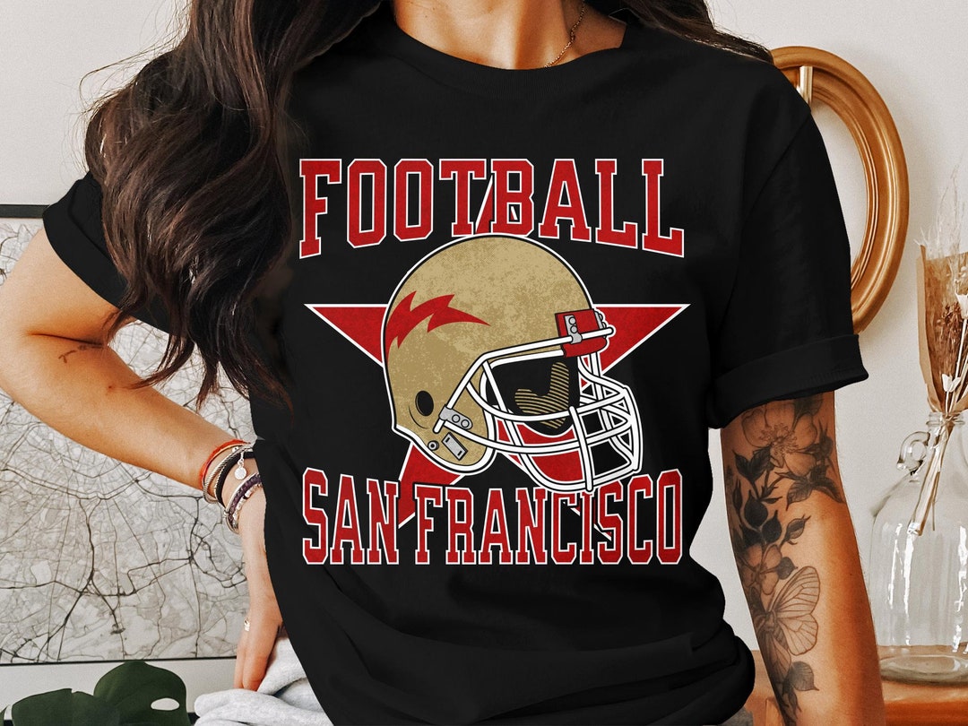 Vintage San Francisco Football Helmet T-shirt, Retro Sports Fan Tee ...