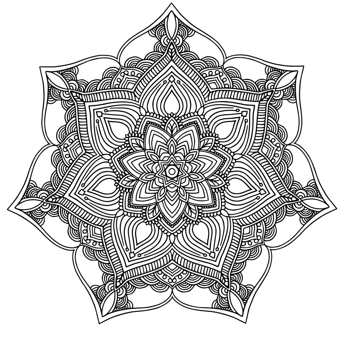 50 Mandala Coloring Pages - Reduces Stress, Anxiety and Depression - Etsy