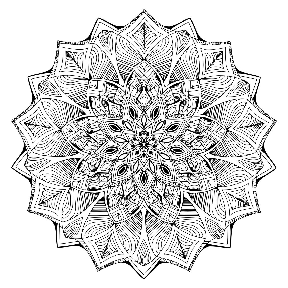 50 Mandala Coloring Pages - Reduces Stress, Anxiety and Depression - Etsy