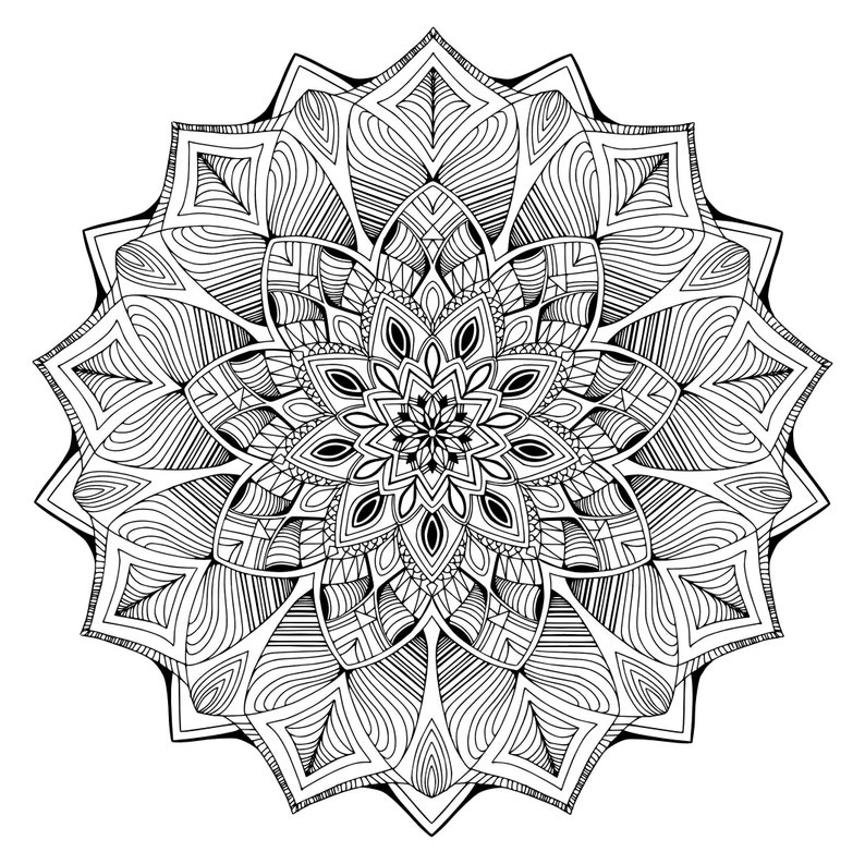 50 Mandala Coloring Pages - Reduces Stress, Anxiety and Depression - Etsy
