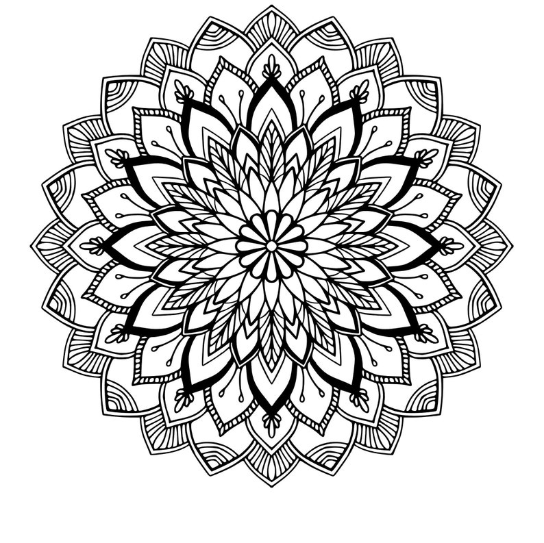 50 Mandala Coloring Pages - Reduces Stress, Anxiety and Depression - Etsy