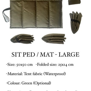 Camping Seating Mat Tent Fabric Waterproof Foldable Sit Pad, Large ...