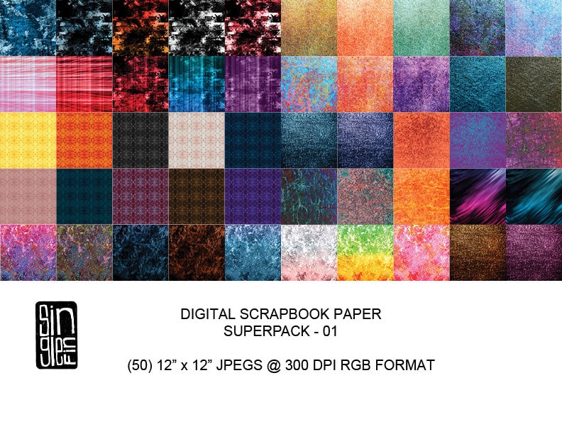 2024 Digital Scrapbook Paper Superpack – 01 - Etsy