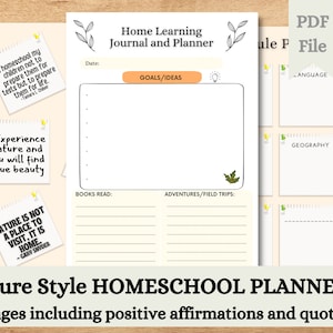 Nature Homeschool Planner Printable Digital , Homeschool Schedule ...