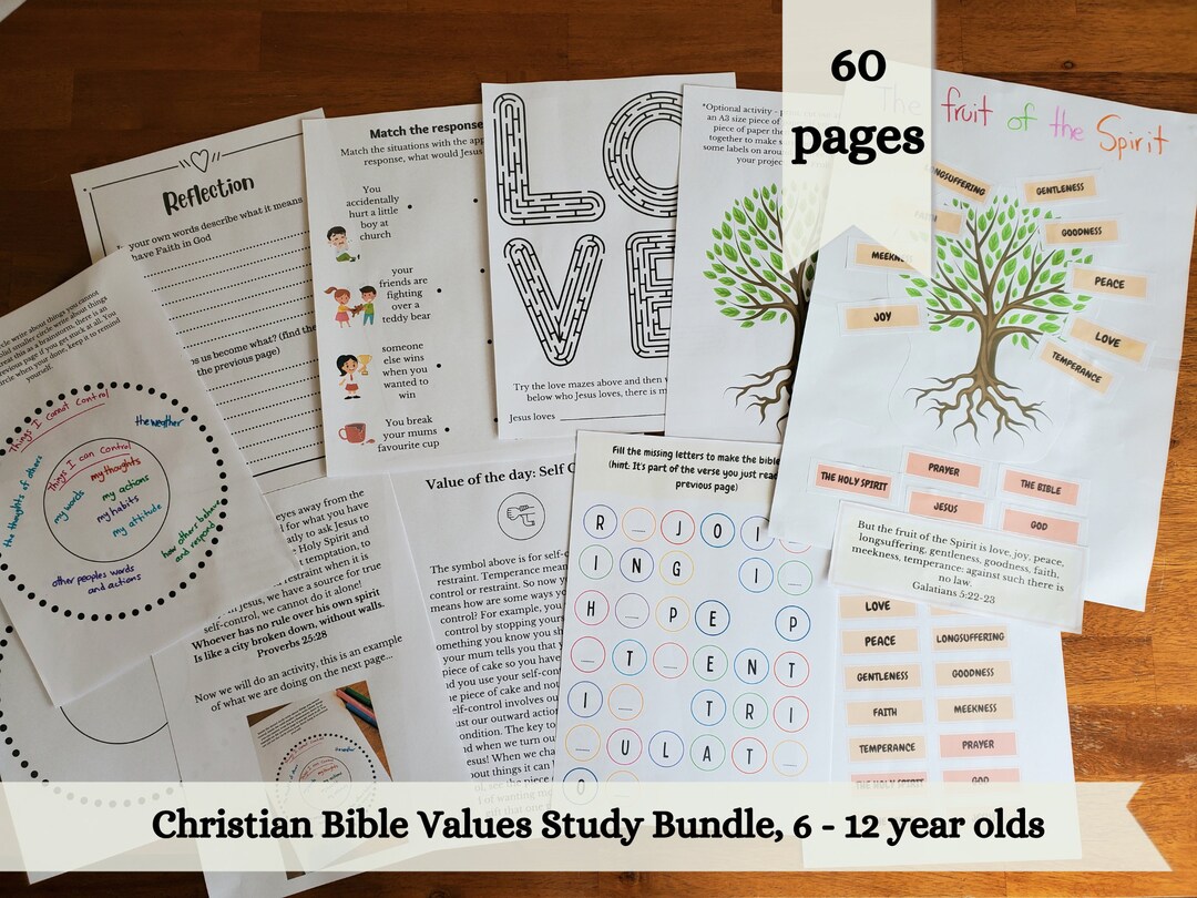 CHRISTIAN Bible Values Bundle - Bible Study Educational. Digital ...