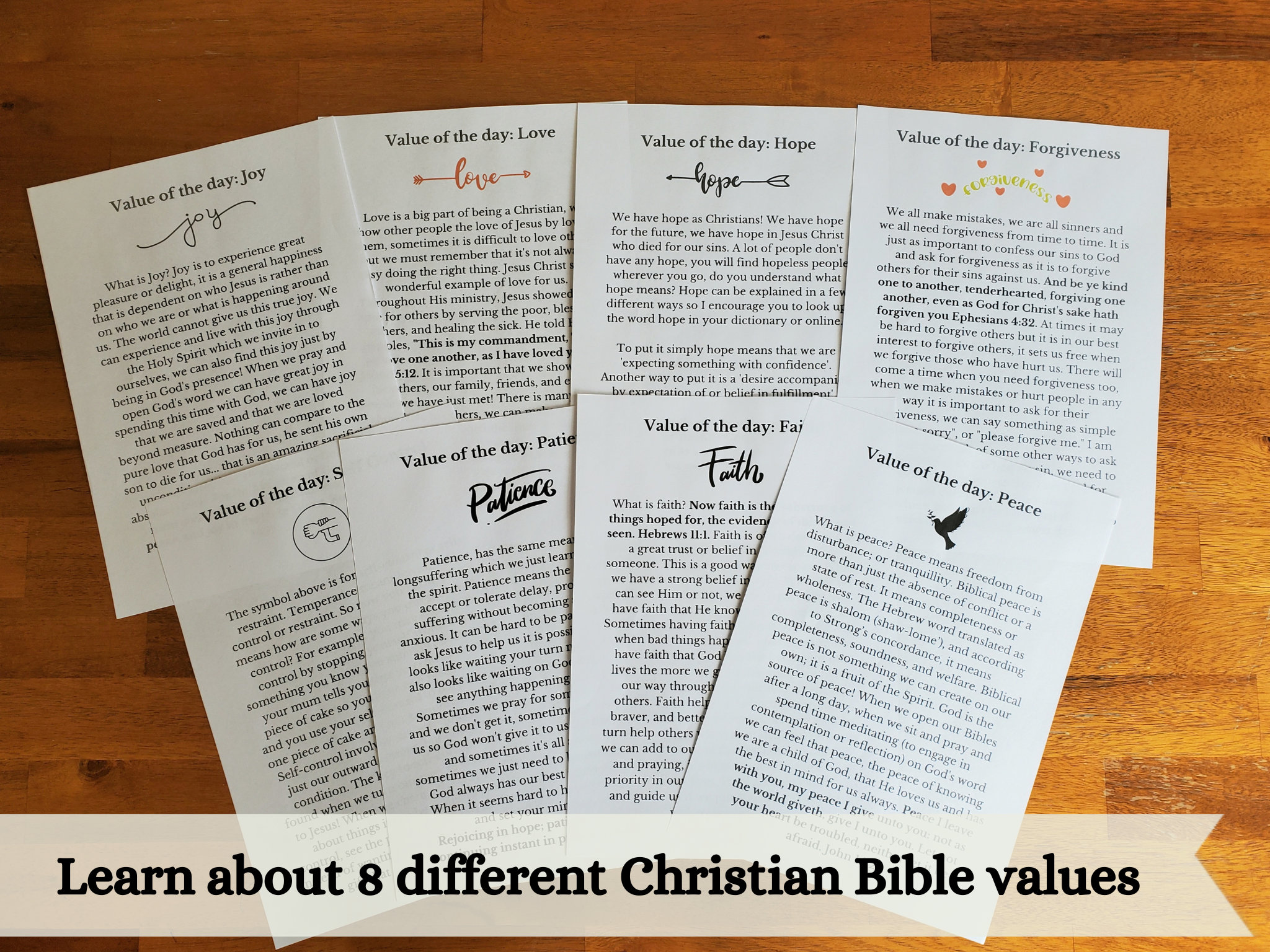 CHRISTIAN Bible Values Bundle - Bible Study Educational. Digital ...