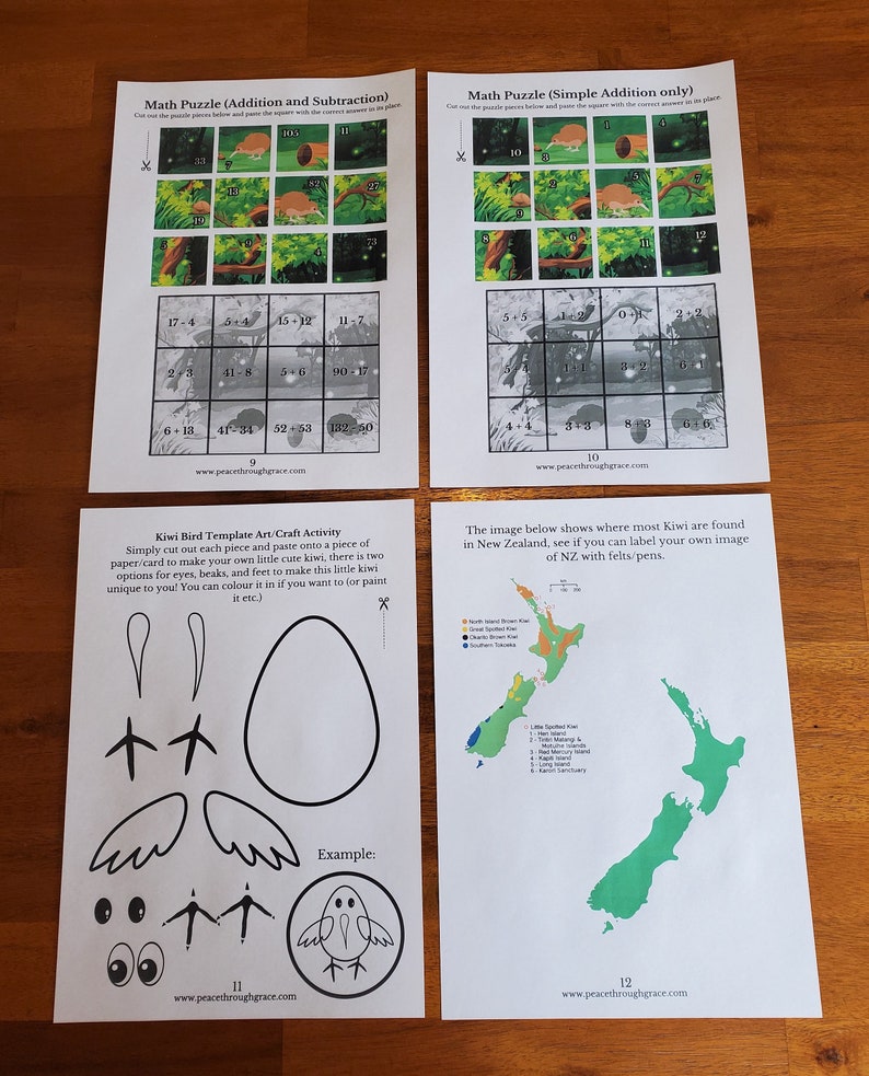 NEW ZEALAND Kiwi Bird Unit Study Bundle. Montessori Style, Hands-on ...