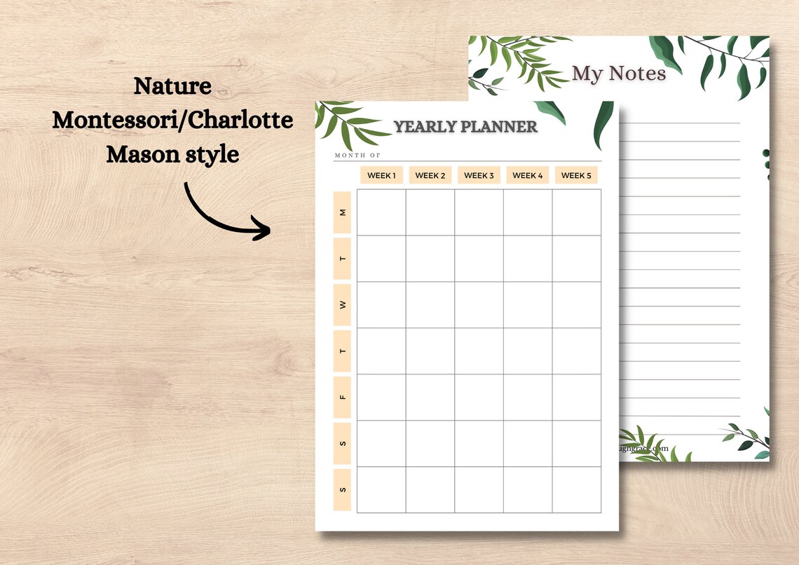 Nature Homeschool Planner Printable Digital , Homeschool Schedule ...