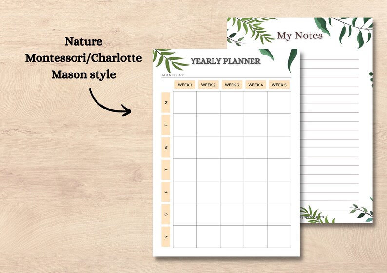 Nature Homeschool Planner Printable Digital , Homeschool Schedule ...