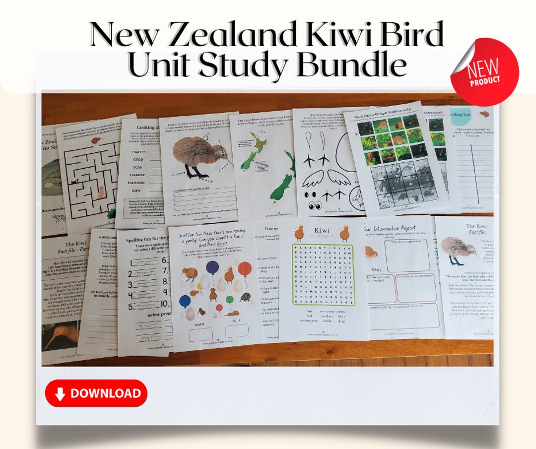 NEW ZEALAND Kiwi Bird Unit Study Bundle. Montessori Style, Hands-on ...