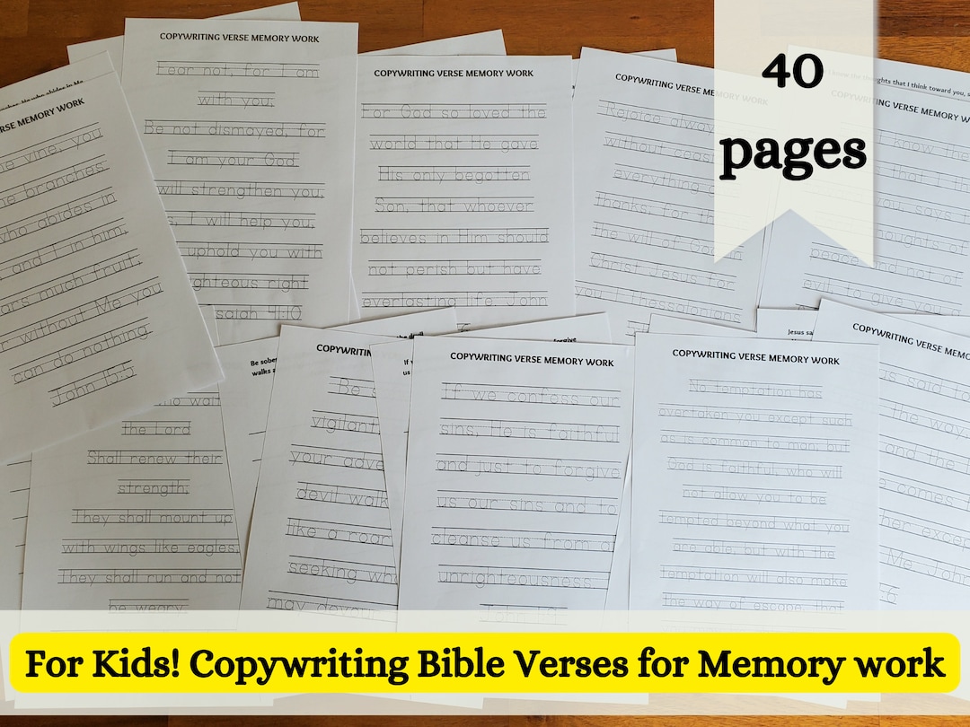 Kids CHRISTIAN Bible Verse Copywriting Worksheets Pack! - Bible Study ...