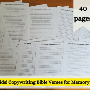 Kids CHRISTIAN Bible Verse Copywriting Worksheets Pack! - Bible Study ...