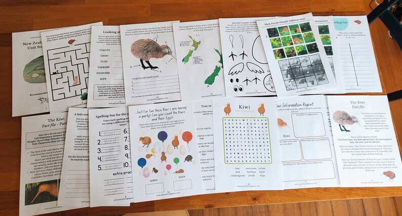 NEW ZEALAND Kiwi Bird Unit Study Bundle. Montessori Style, Hands-on ...