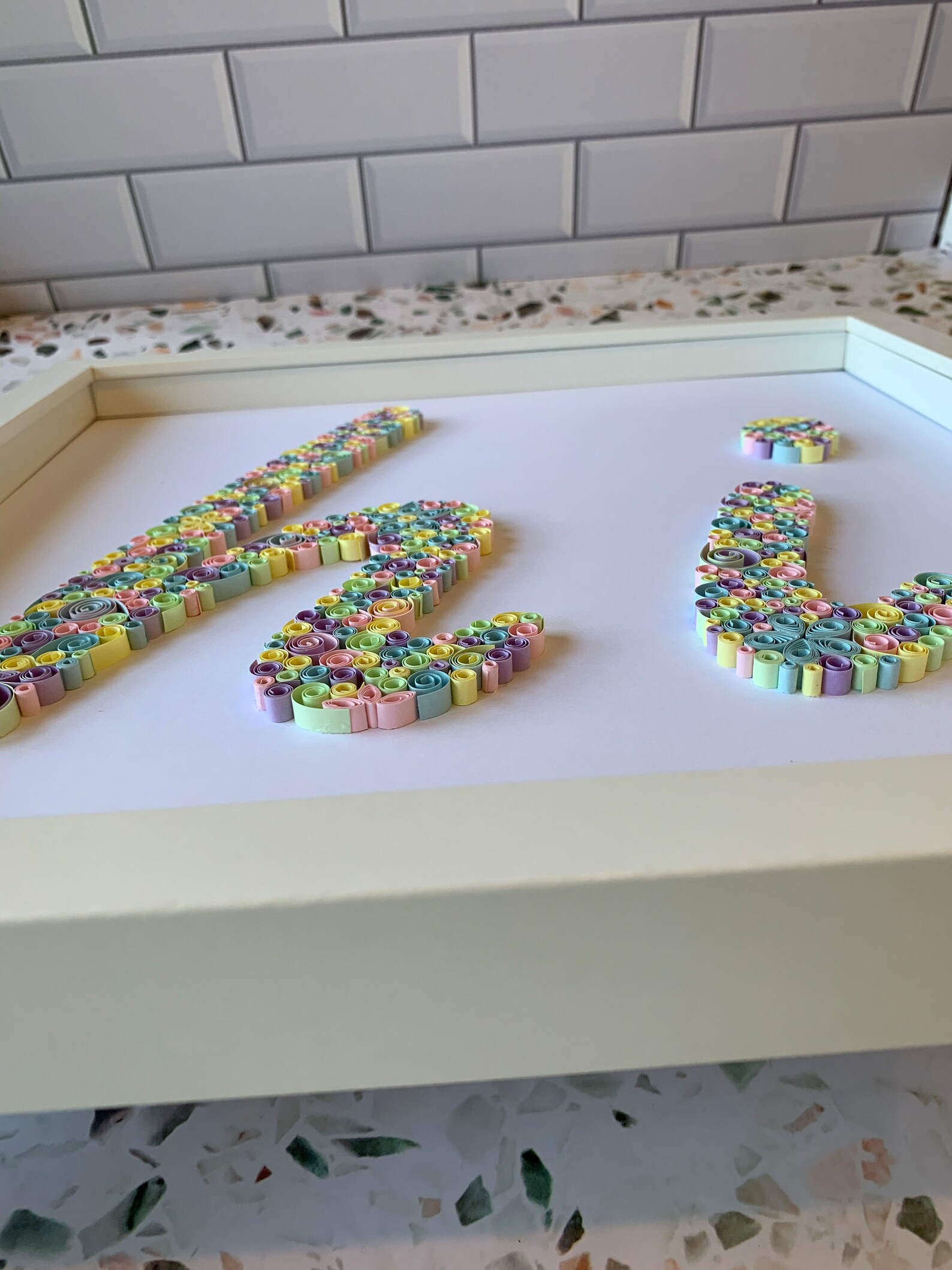 12x12 Paper Quilled 'hi' Pastel Artwork - Etsy