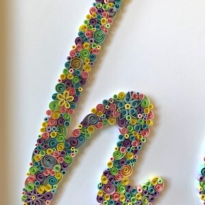 12x12 Paper Quilled 'hi' Pastel Artwork - Etsy