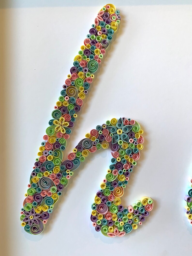 12x12 Paper Quilled 'hi' Pastel Artwork - Etsy