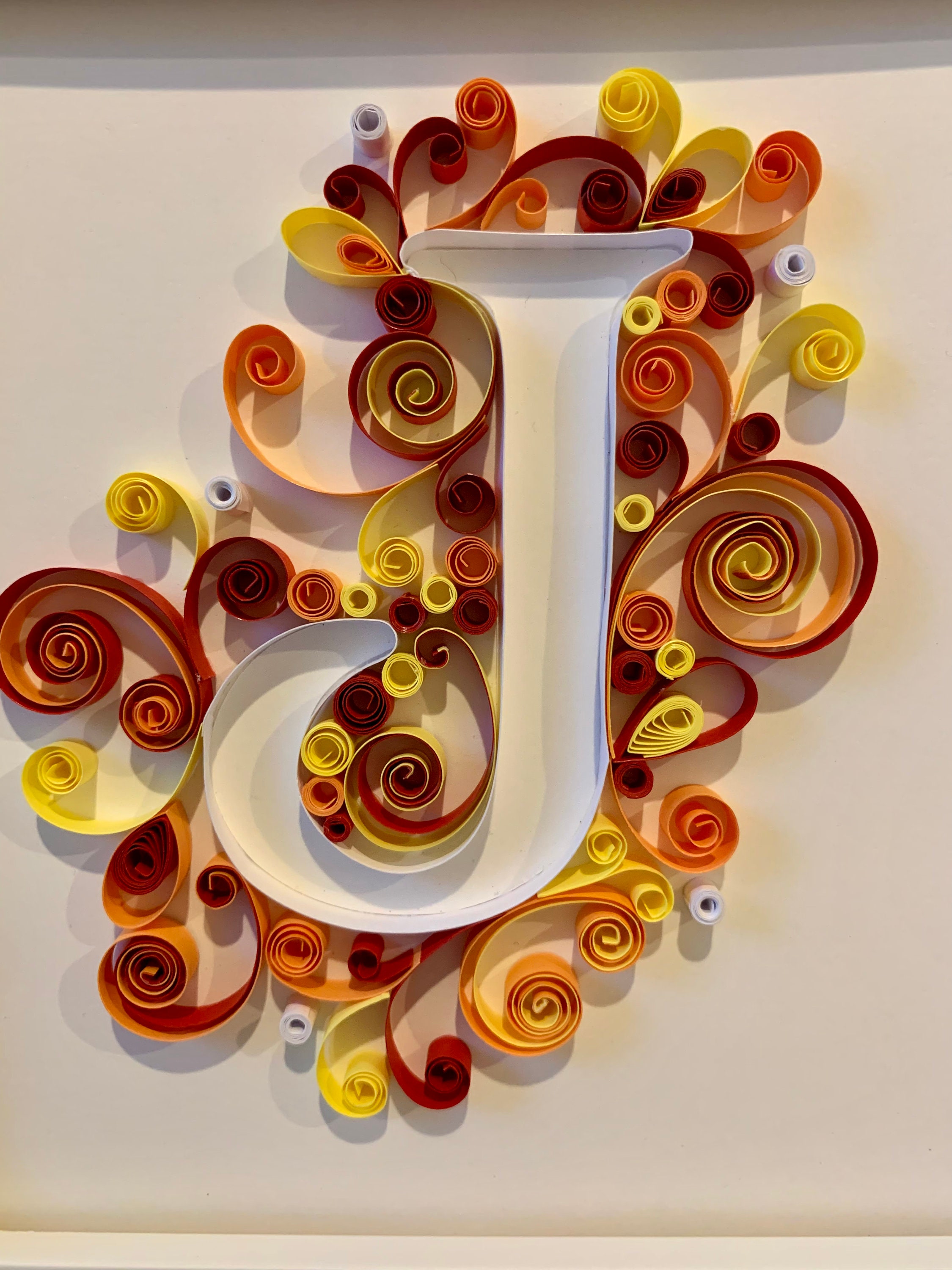 Paper Quilled 'J' Monogram 6x6 Inches - Etsy