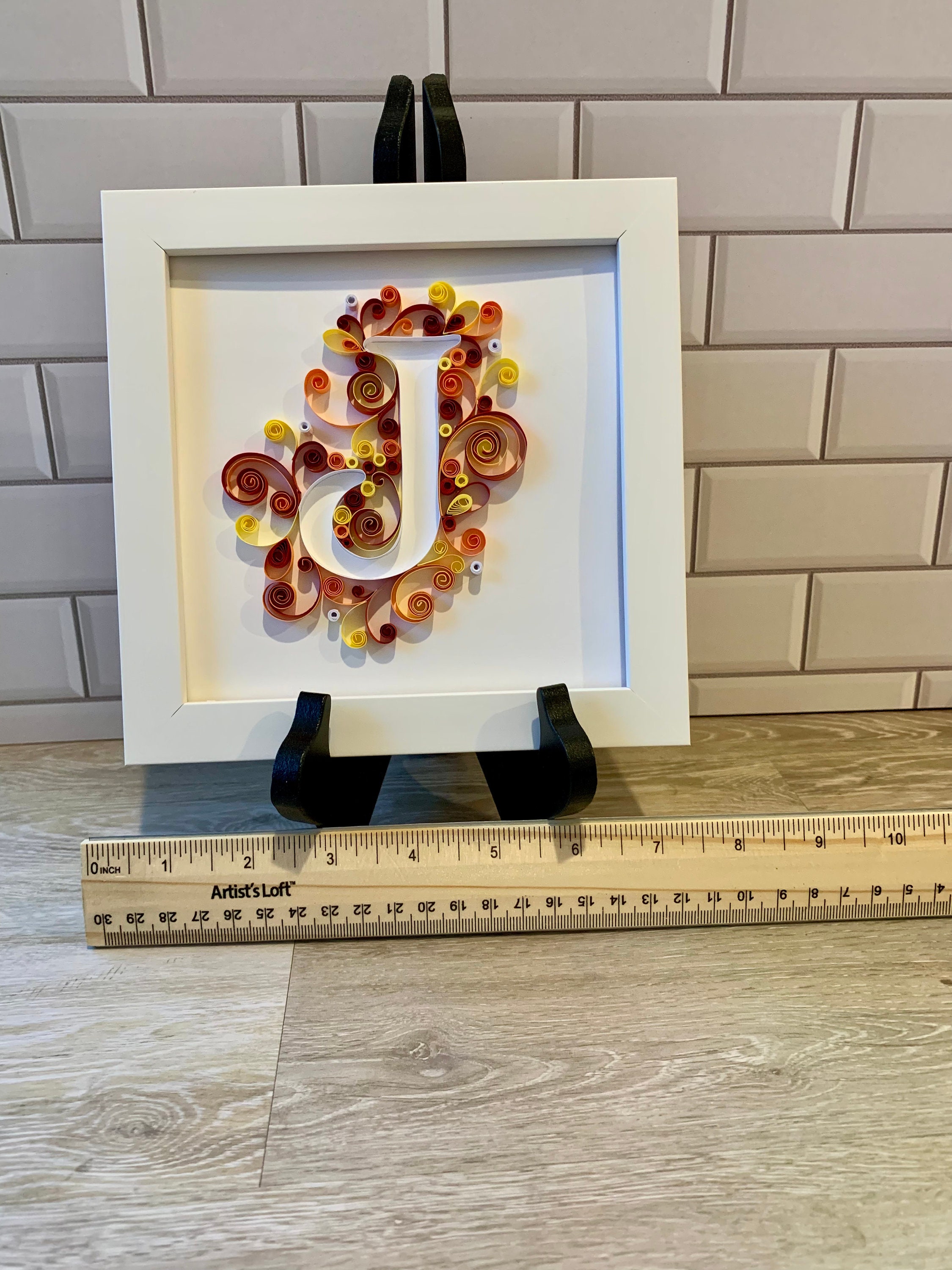 Paper Quilled 'J' Monogram 6x6 Inches - Etsy