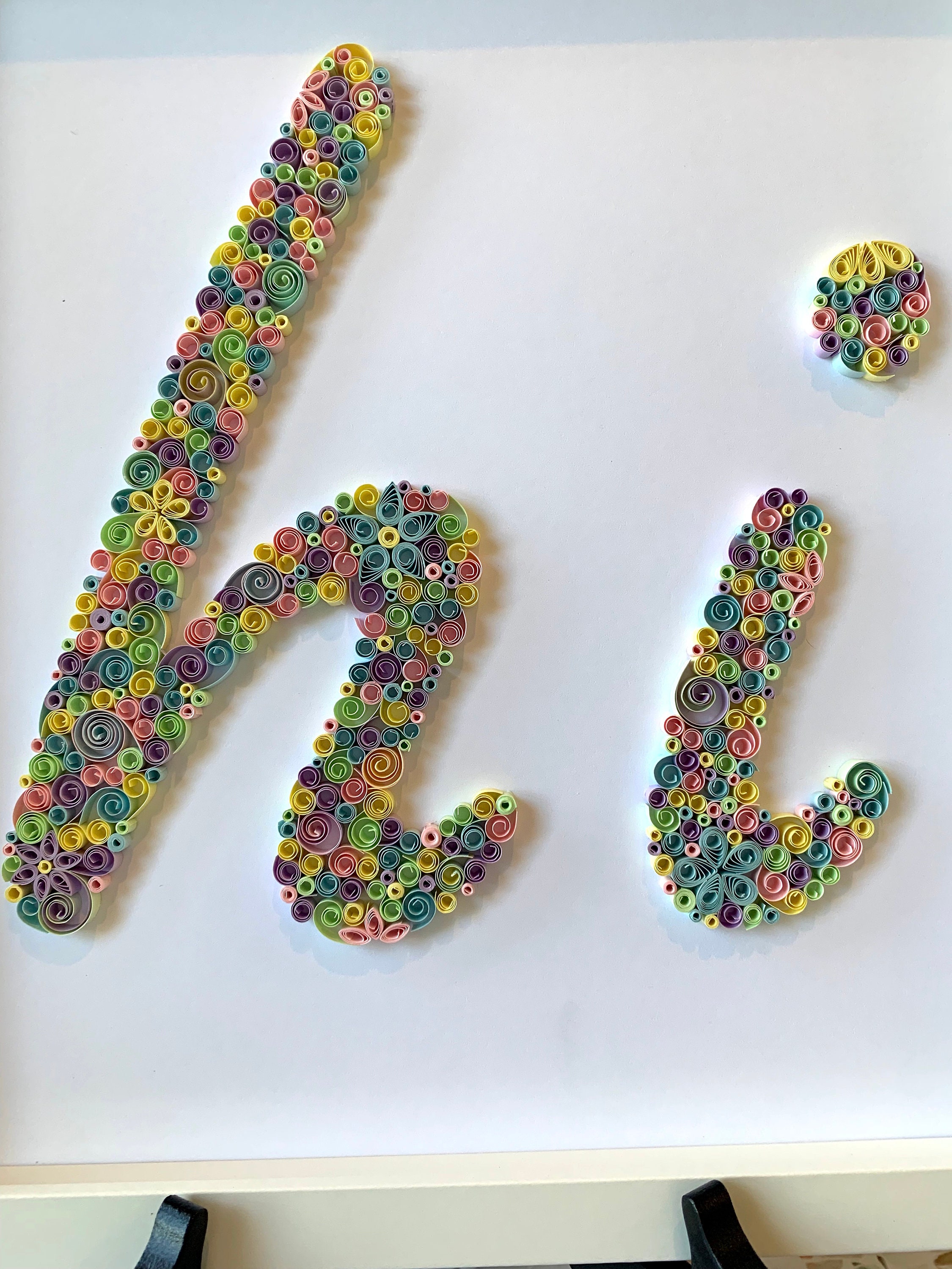 12x12 Paper Quilled 'hi' Pastel Artwork - Etsy