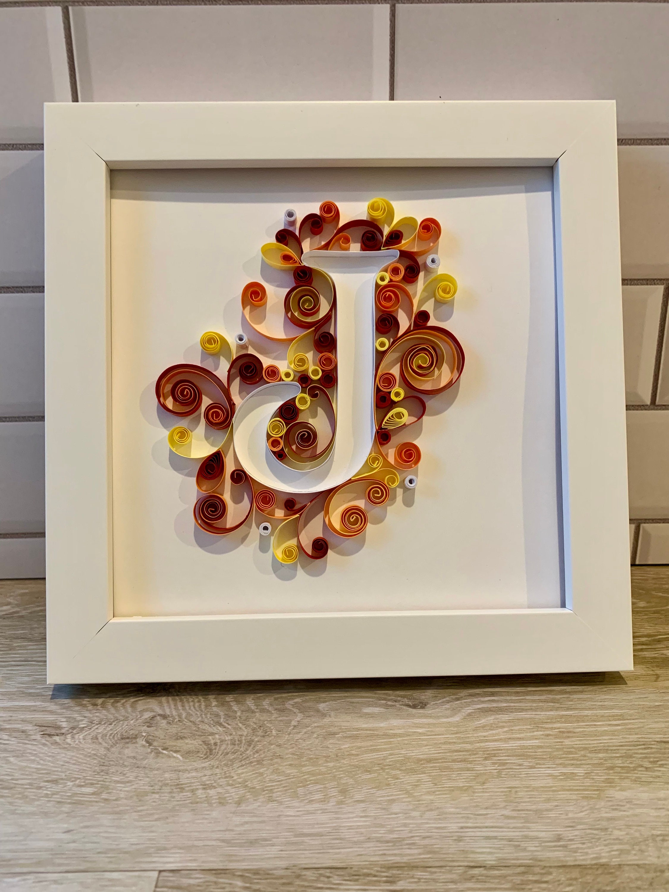 Paper Quilled 'J' Monogram 6x6 Inches - Etsy