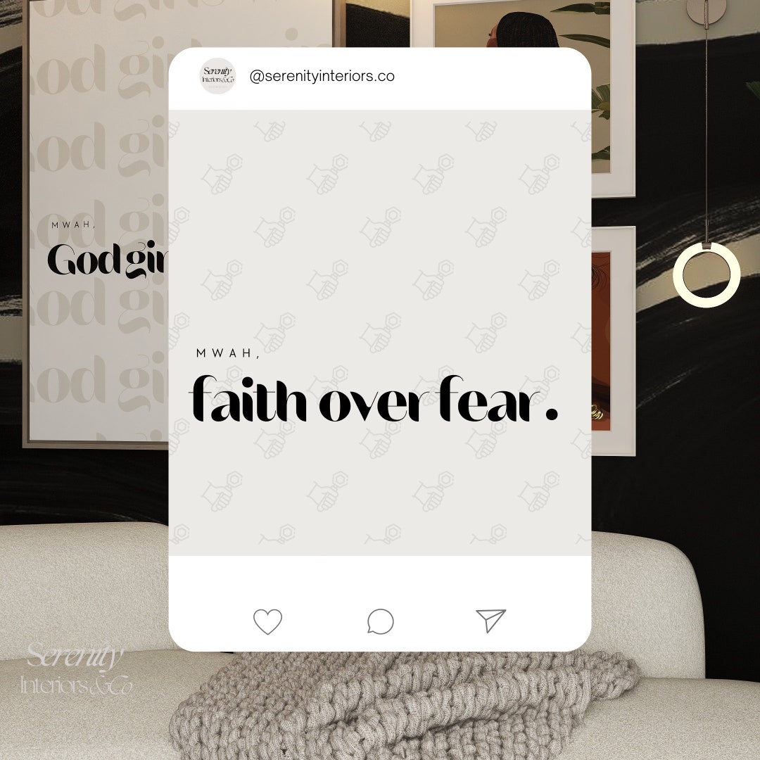 FAITH OVER FEAR. - Instant Download Christian Art, Minimal Art, Digital ...