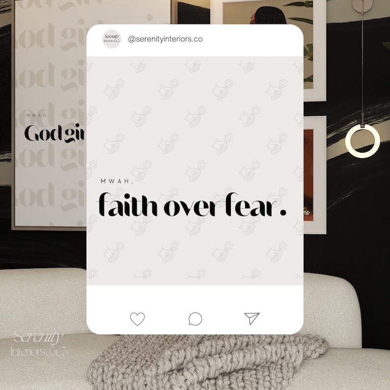 FAITH OVER FEAR. - Instant Download Christian Art, Minimal Art, Digital ...