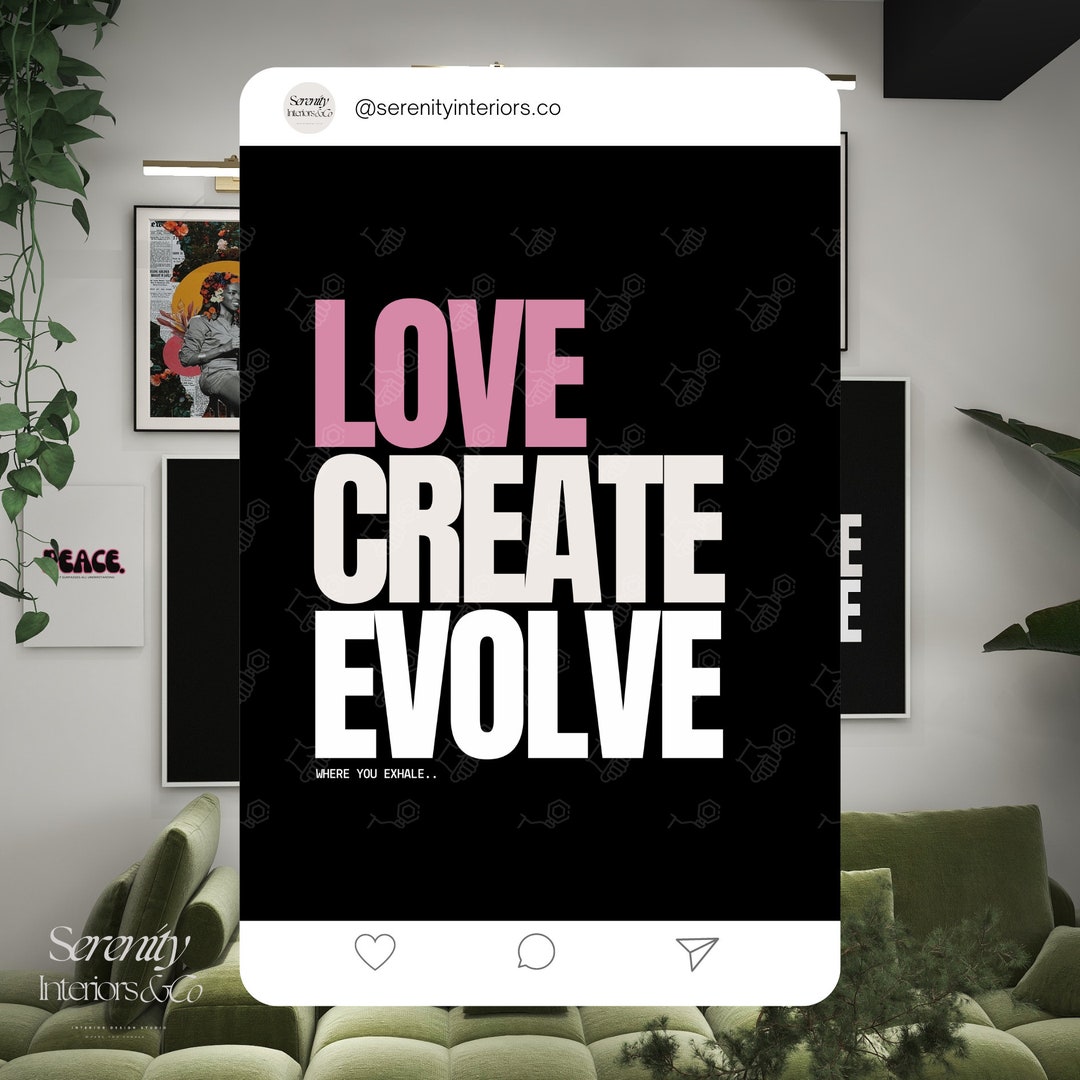 LOVE CREATE EVOLVE Blck - Instant Download Christian Art, Minimal Art ...