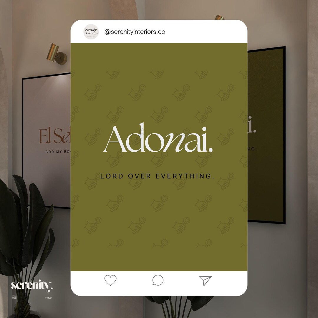 NAMES OF GOD - Adonai (clr), Digital Download, Christian Minimal Art ...