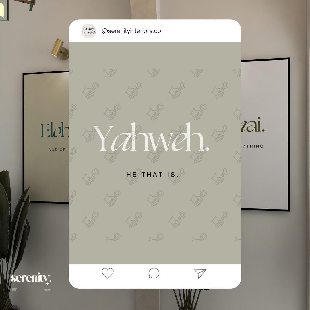 NAMES OF GOD - Yahweh (clr) Digital Download, Christian Minimal Art ...
