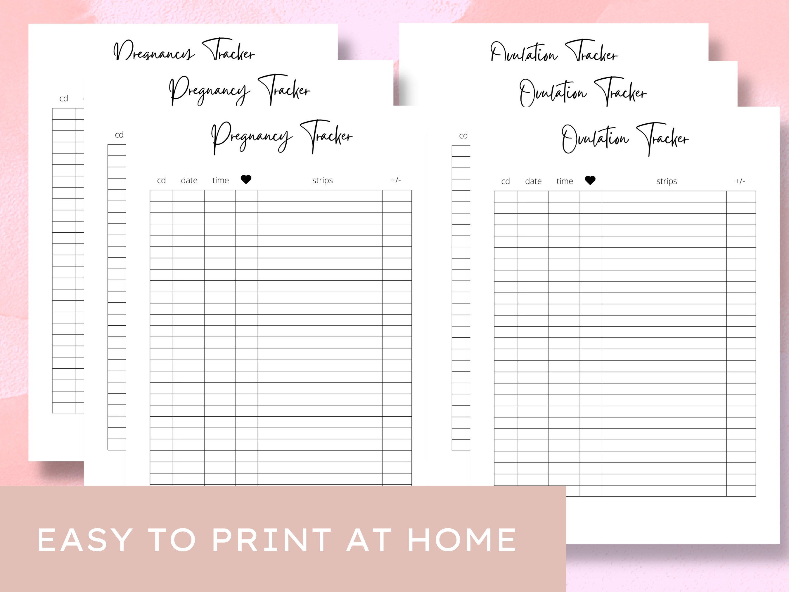Pregnancy Tracker, Ovulation Tracker, Printable Fertility Planner, OPK ...