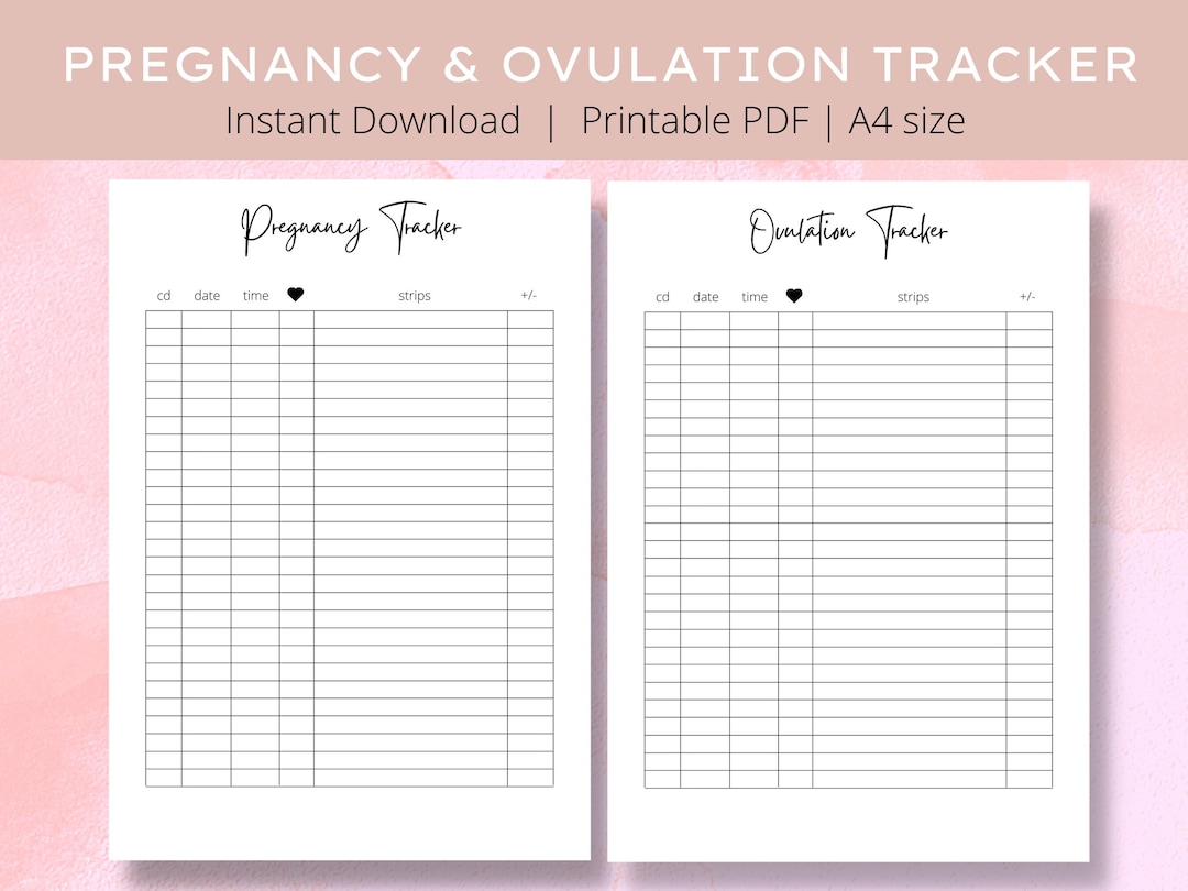 Pregnancy Tracker, Ovulation Tracker, Printable Fertility Planner, OPK ...