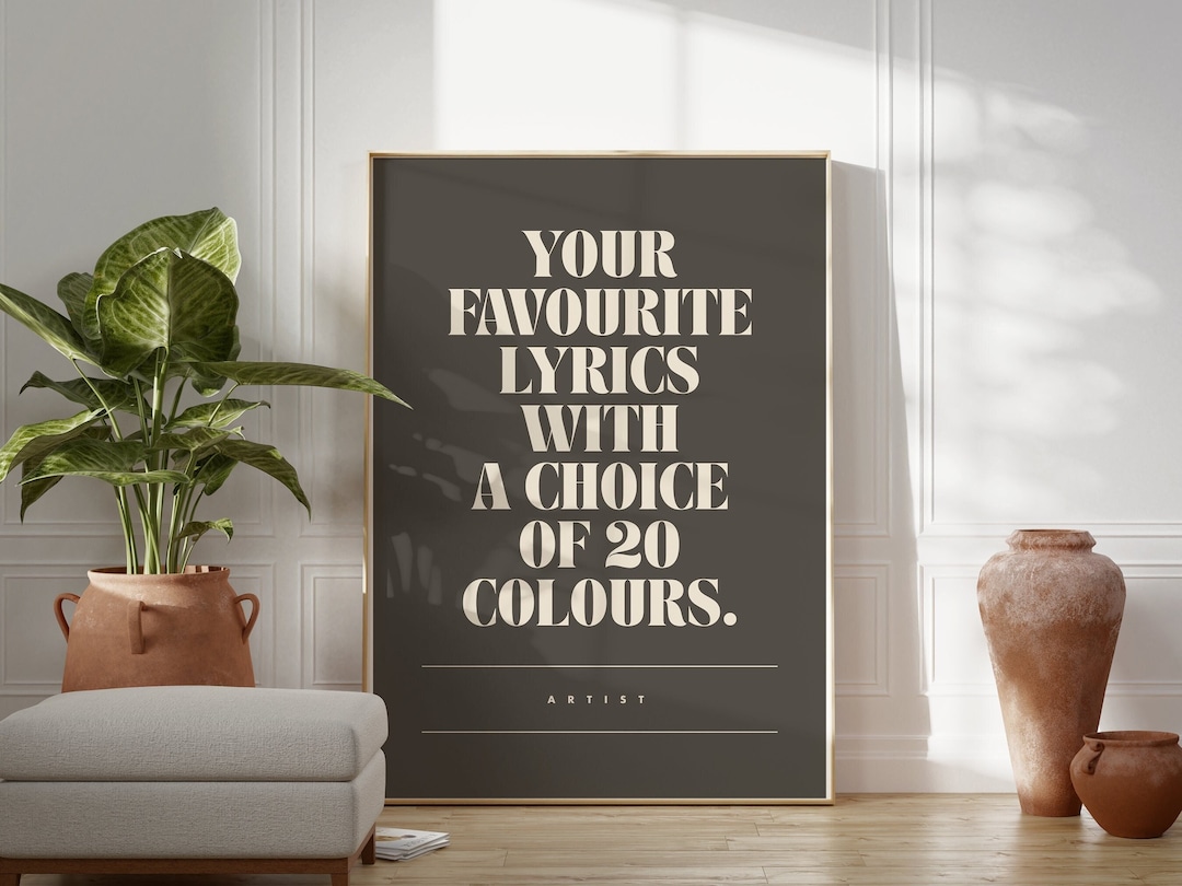 Custom Music Print Custom Lyrics Custom Wall Art Personalised Lyrics ...
