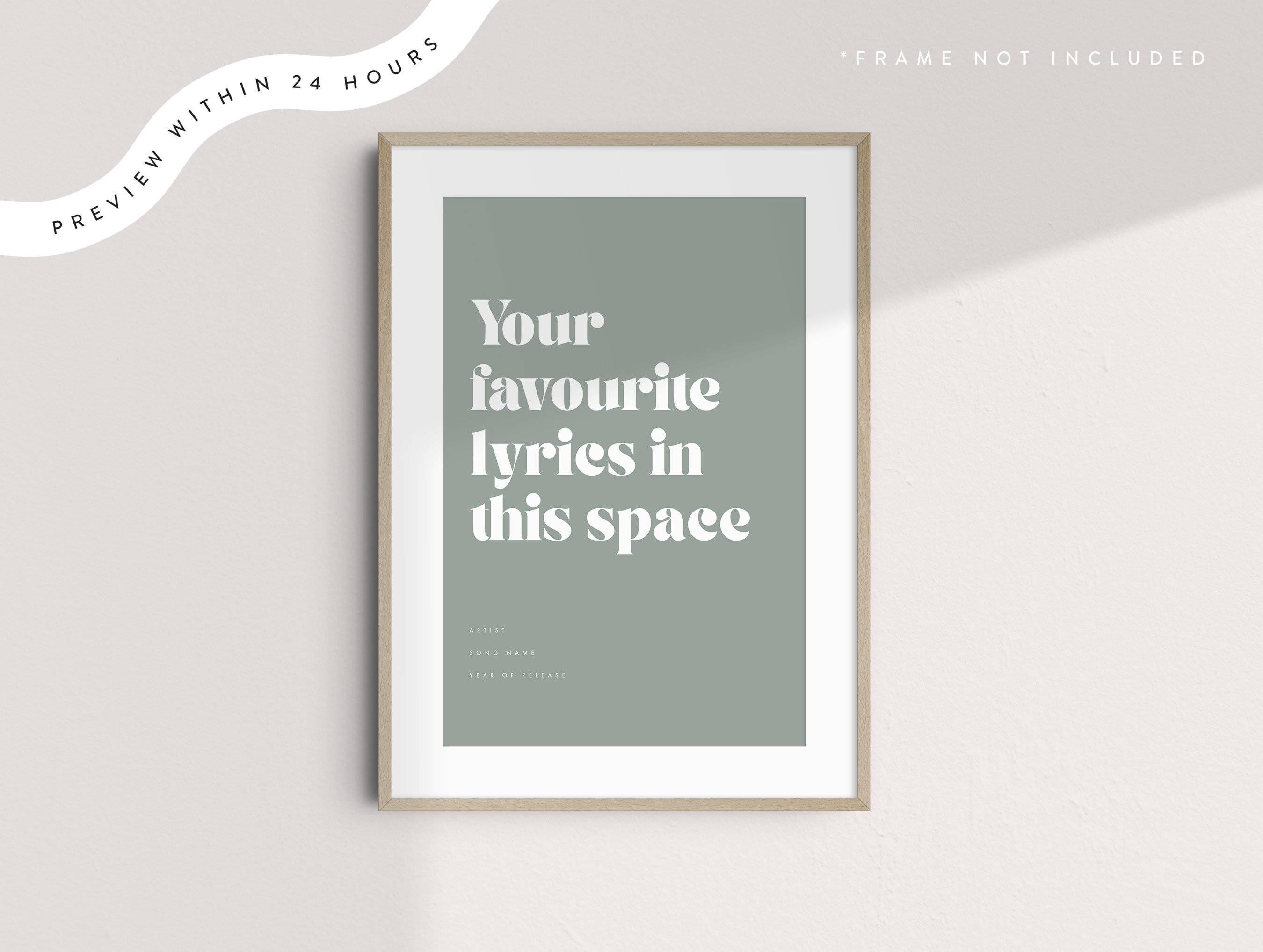 Custom Lyrics Print | Custom Quote | Custom Wall Art | Personalised ...