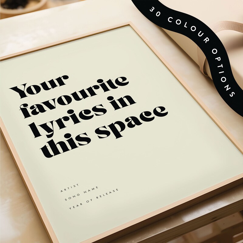 Song Lyrics Print - Etsy UK