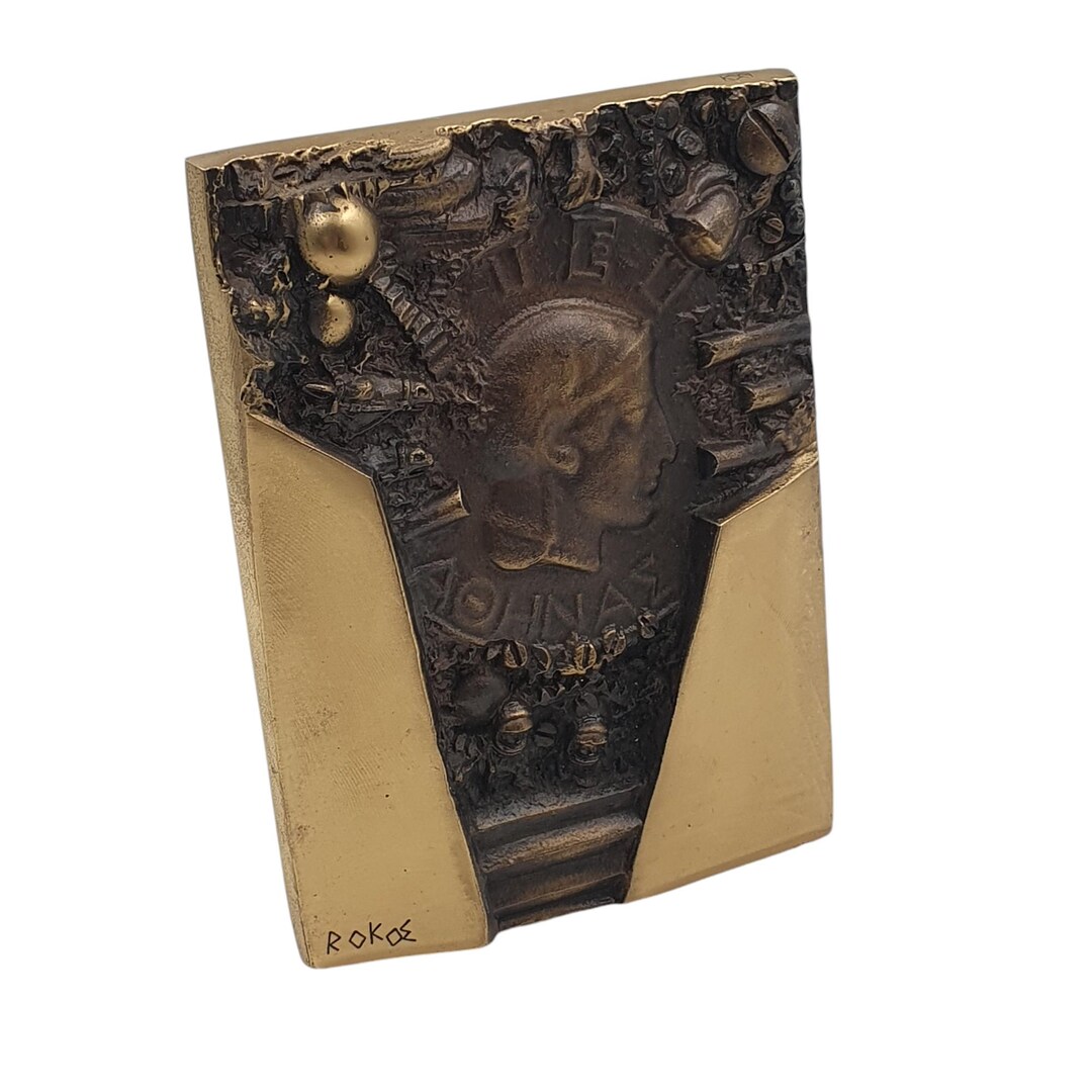 Signed Bronze Sculpture by Rokos | Modern Greek Art | Profile of Athena ...