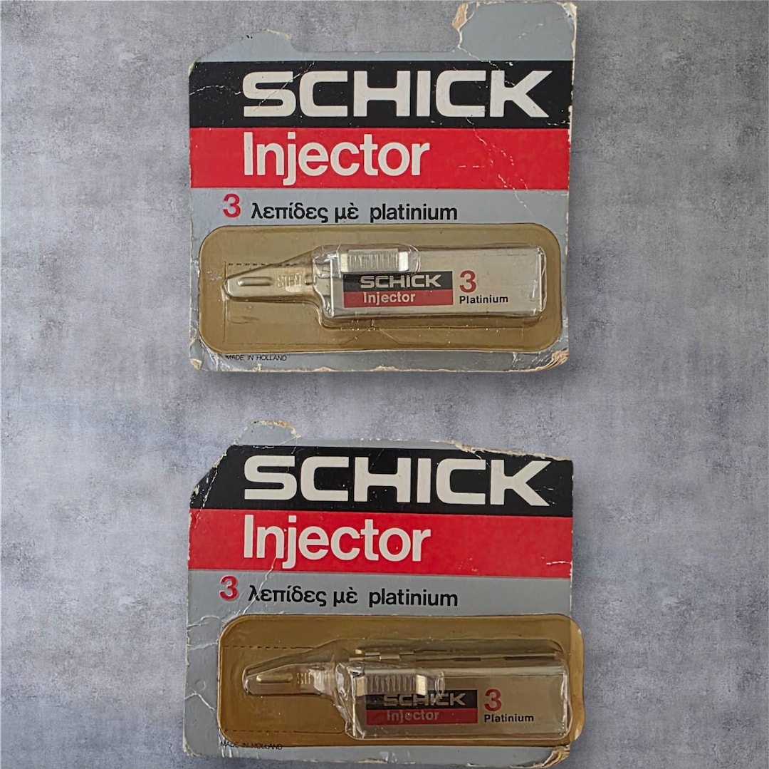 Vintage Schick Injector Razor Blades – 3 Platinum Edge Refills, Greek ...