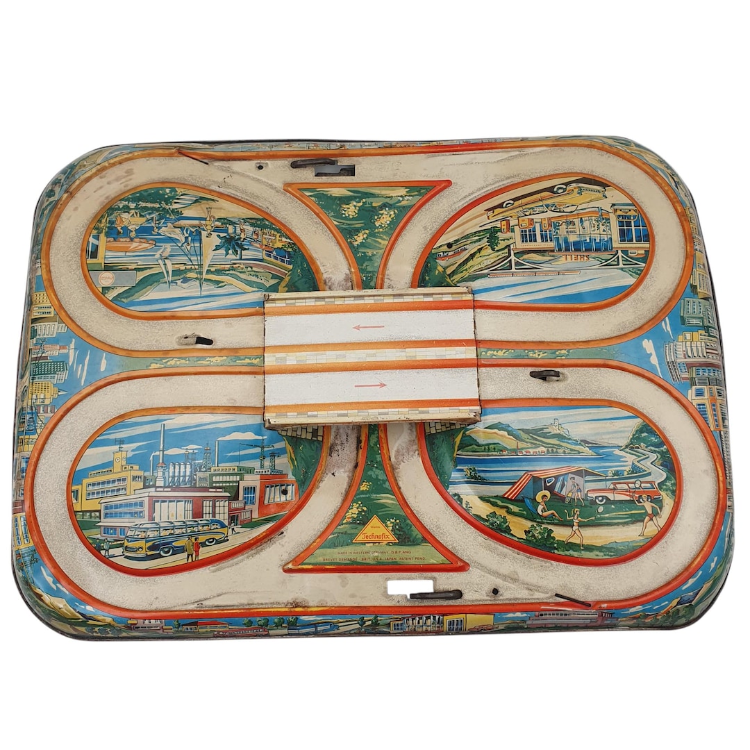 Vintage Technofix Tin Litho Cloverleaf Road Track: 1960s Collectible Toy - Etsy