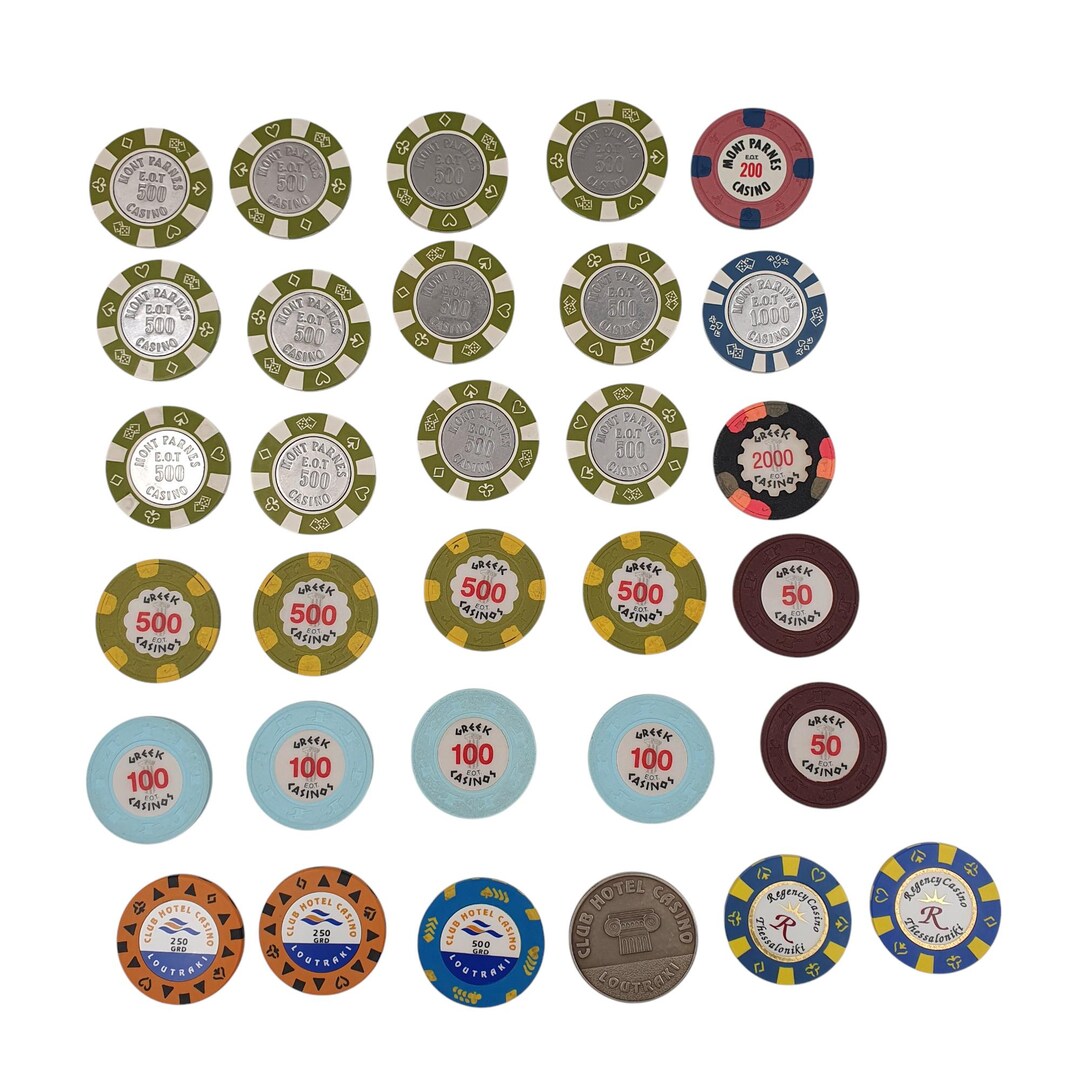 Vintage Greek Poker Chips & Drachma Tokens – Classic Casino ...