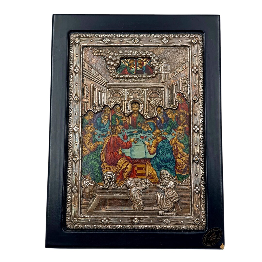 Silver Masterpiece: the Last Supper Silver Greek Orthodox Icon ...