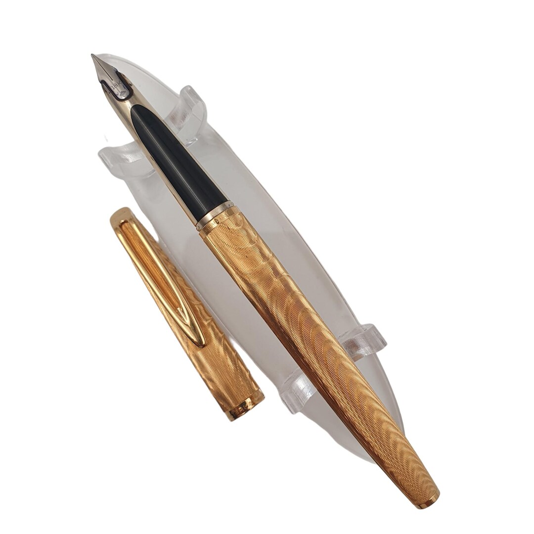 Waterman CF Plaque ORG Gold Plated Fountain Pen 18K White Gold Nib - Etsy