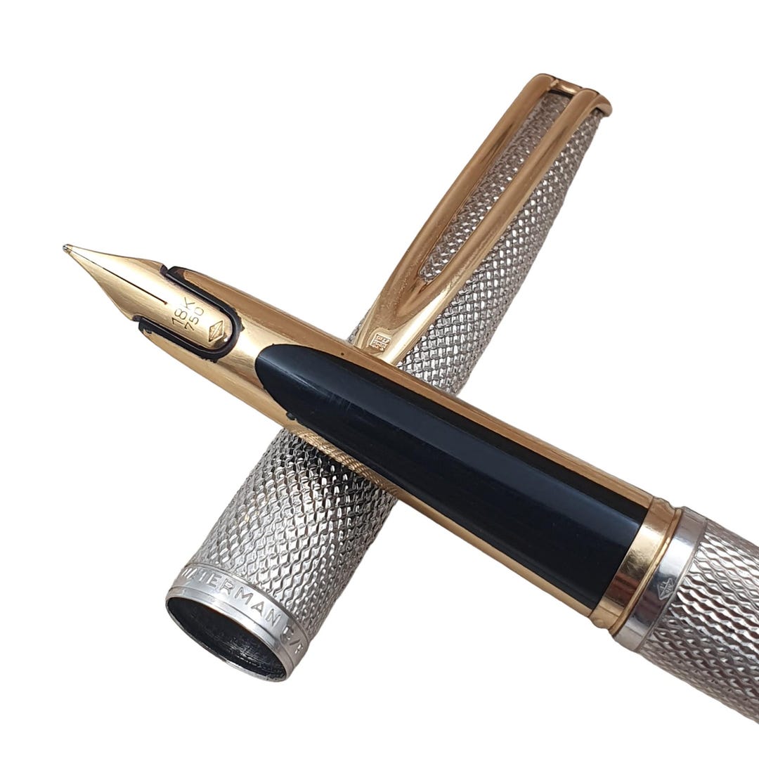 Waterman CF Silver Massif Fountain Pen With 18k Gold Nib - Luxury ...