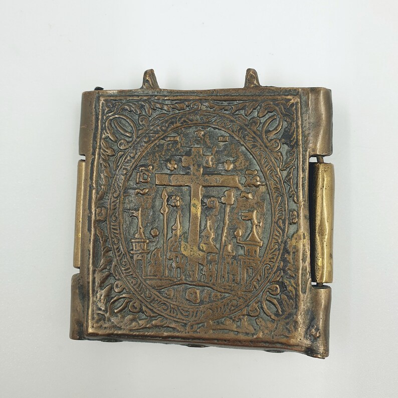 Antique Triptych Brass Icon Christian Orthodox Triptych - Etsy