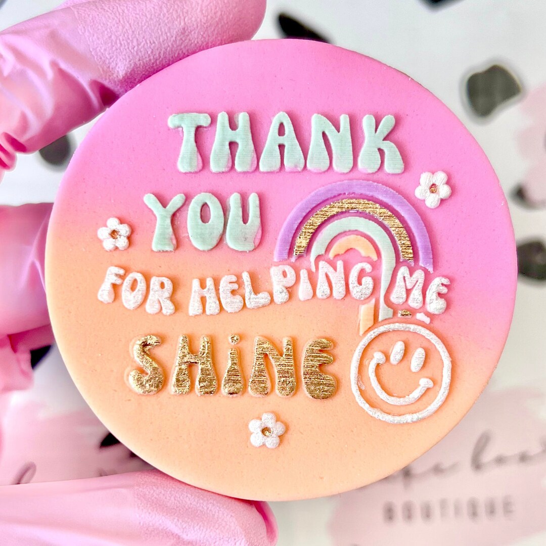 Teacher Thank You Shine Embosser Stamp Deboss Cookie Cutter Cake ...