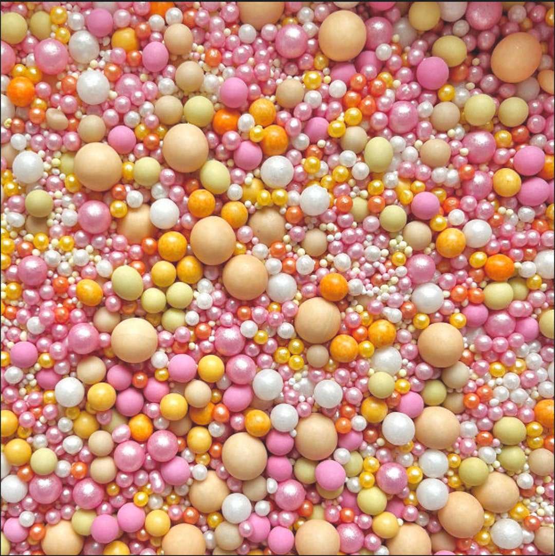 Groovy Baby Pink Yellow Choco Pearls Sprinkle Blend Mix Cupcake Biscuit ...
