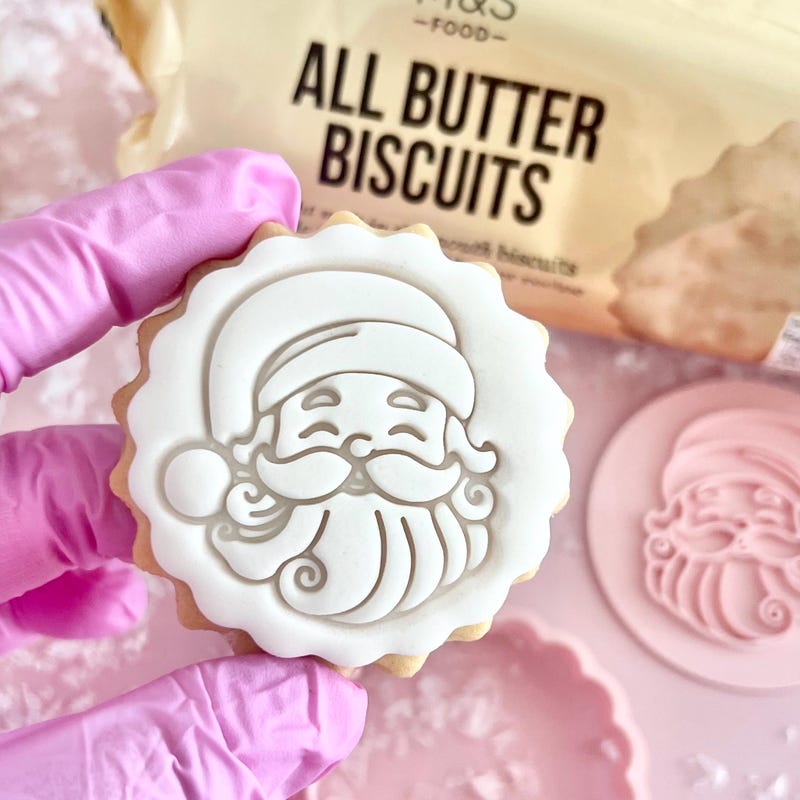 Santa Face Cookie Stamp - Etsy UK