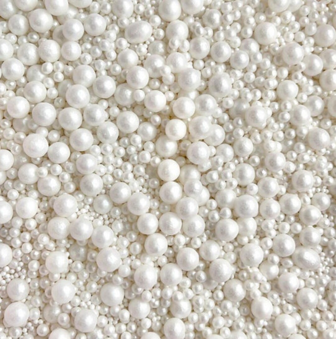 White Ball Mix Sprinkles Pearls Sprinkle Blend Mix for Cupcake Cake ...