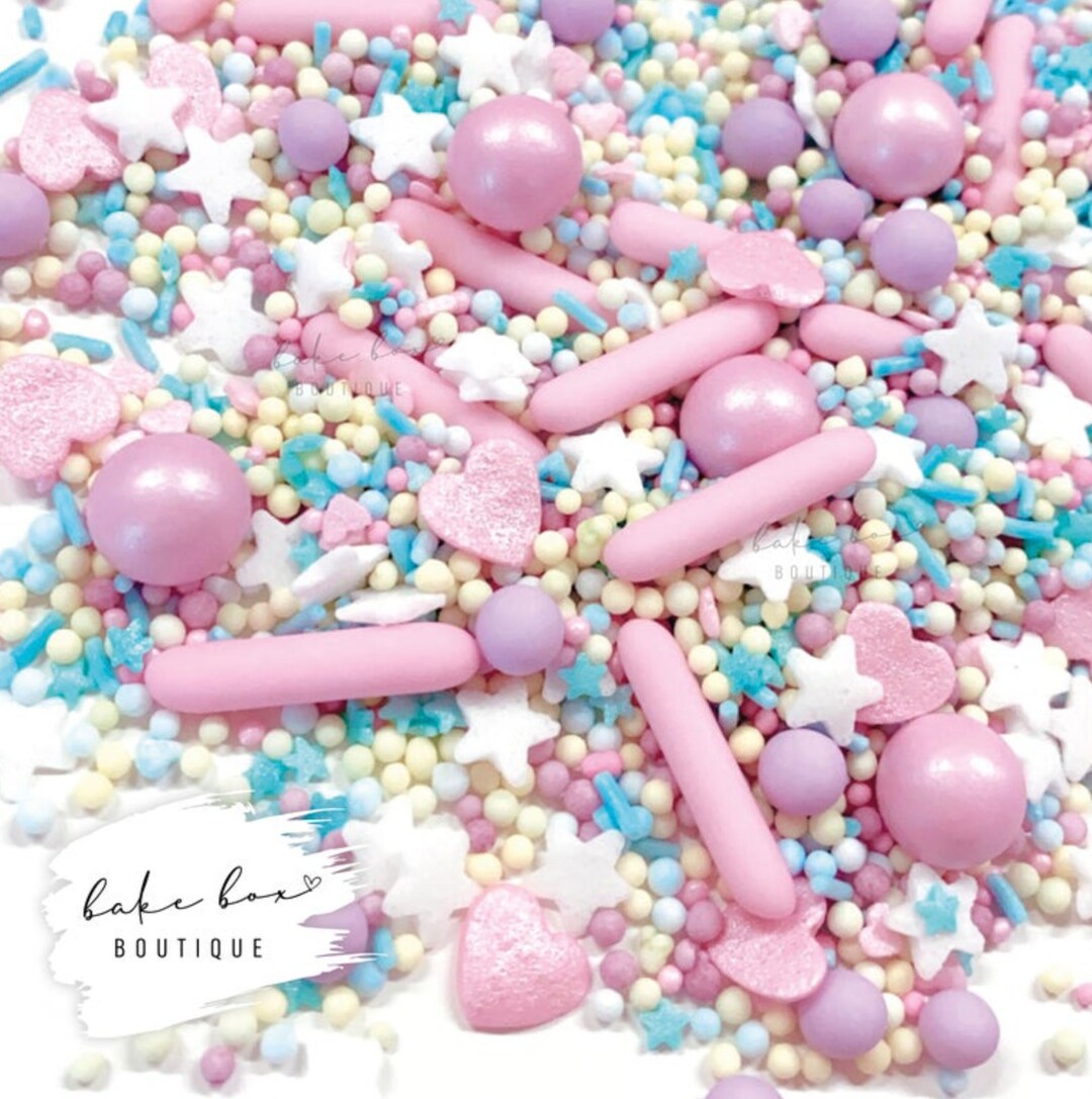 Pastel Star Sprinkles Pink Sprinkle Blend Mix for Cupcake Cake Biscuit ...