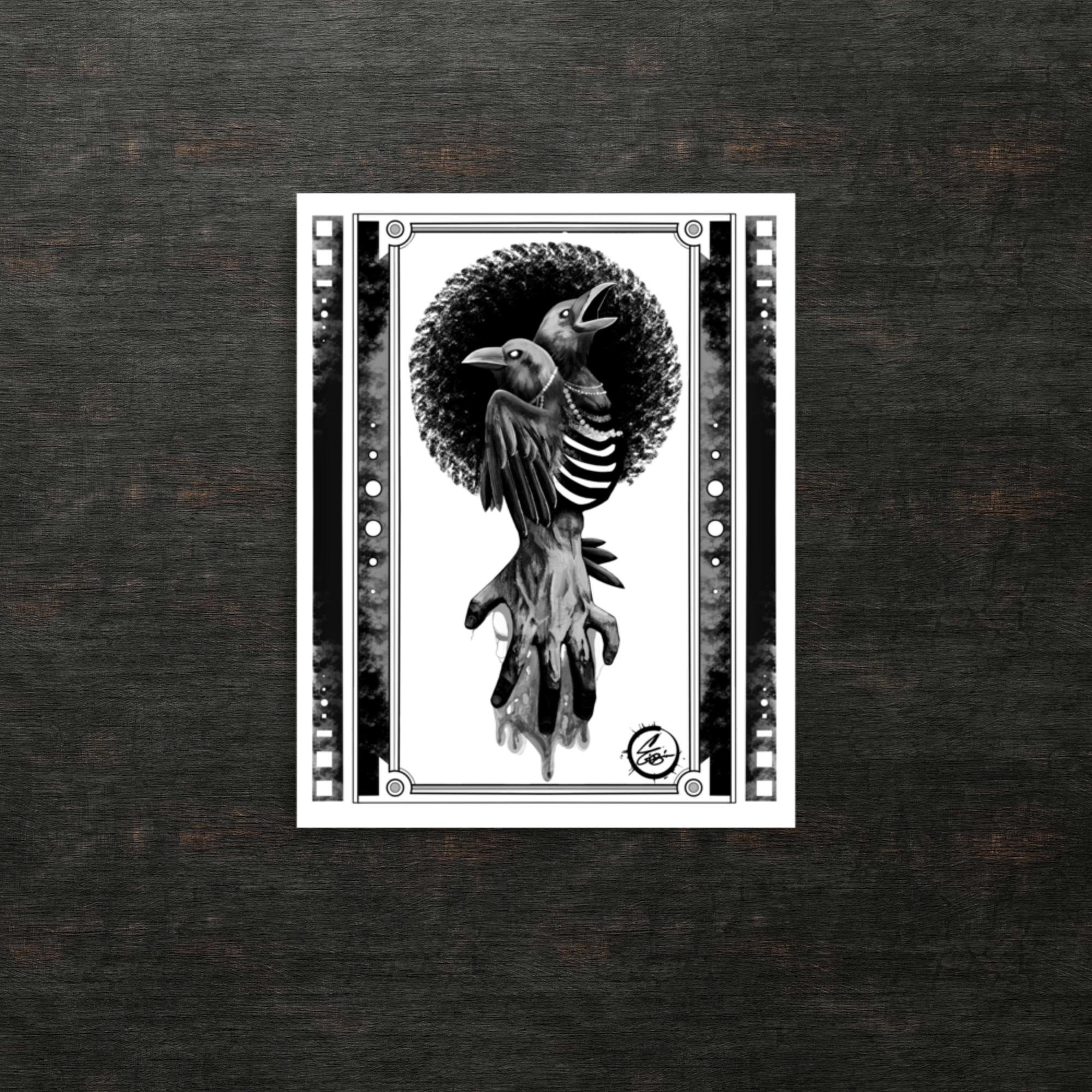 Rib Cage Raven print - Etsy